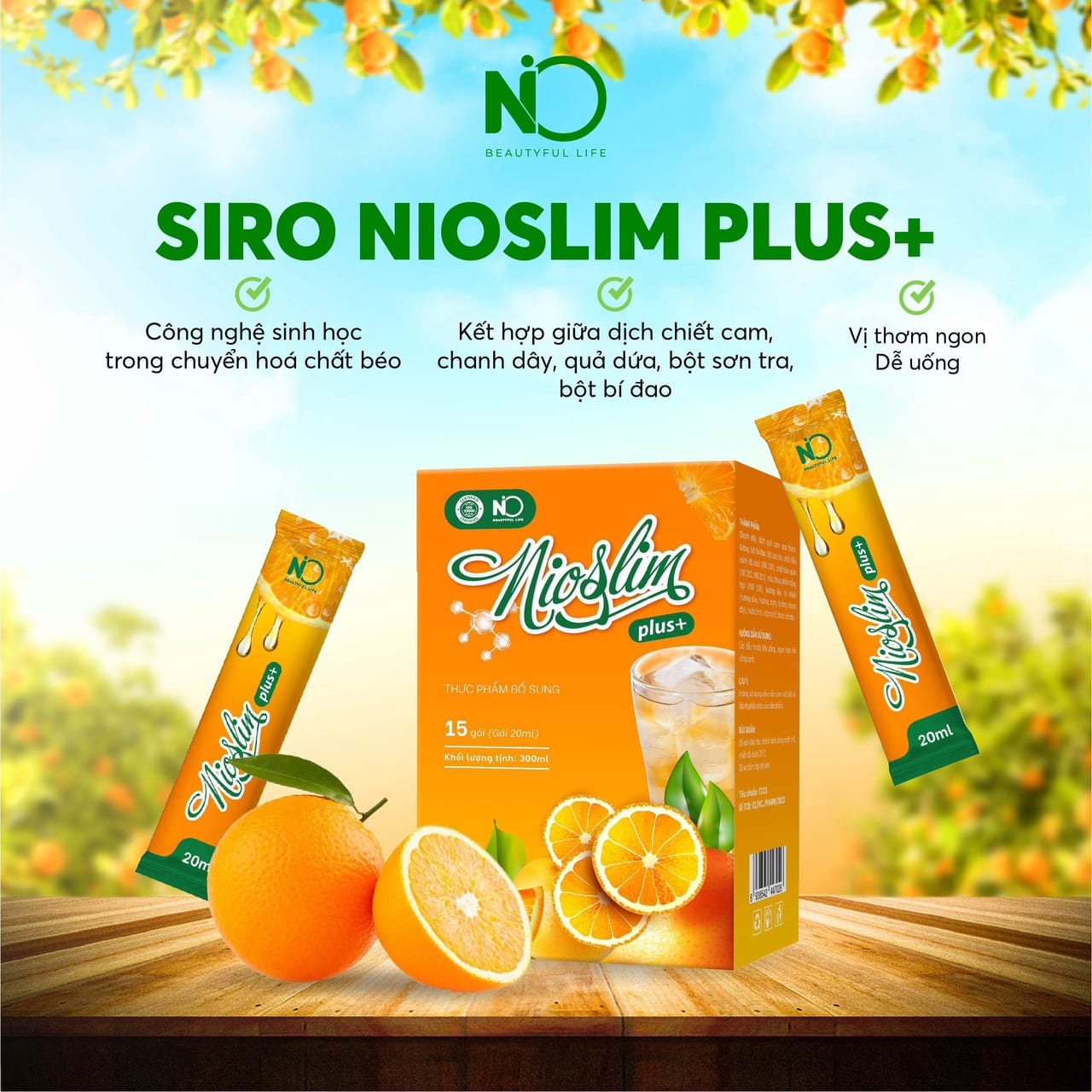 Siro Nio Slim Plus+ - Siro Hương Cam Detox Hiệu Quả - Organify